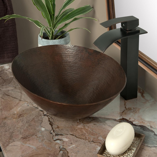 Unique Bathroom Vessel Faucet, Waterfall Design & One Lever, Oil Rubbed ...