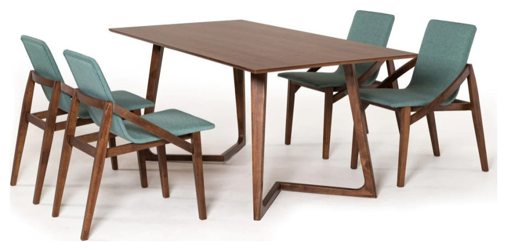 Jaiden Contemporary Walnut Dining Table - Midcentury - Dining Tables ...