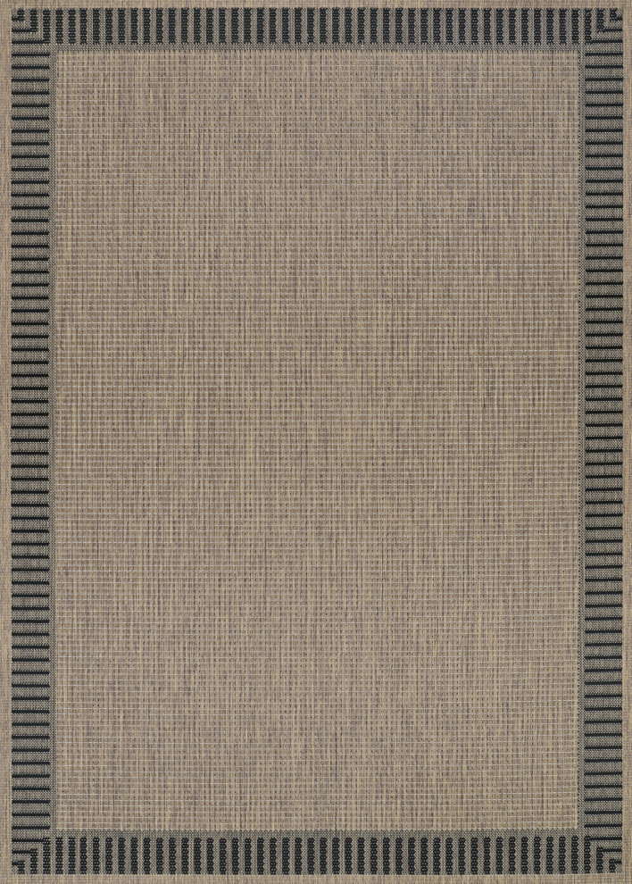 Couristan Recife Wicker Stitch Cocoa-Black Rug 8'6"x13' - Transitional ...