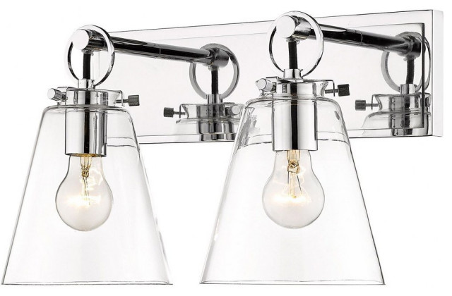 2 Light Vanity Light Fixture In Transitional Style-10 Inches Tall and ...