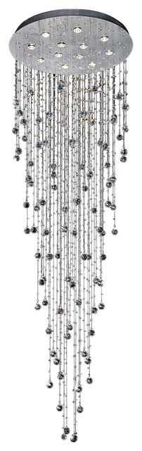 Rain Drop 12 Light Flush Mount With Chrome Finish - Contemporary ...