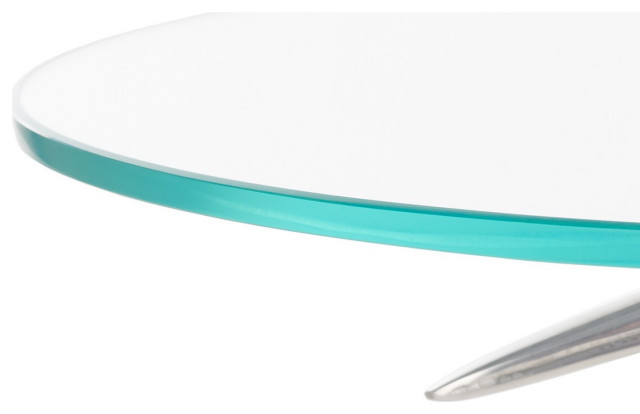 Safavieh Tori Crane Base Accent Table, Silver/Glass, #N/A - Beach Style ...