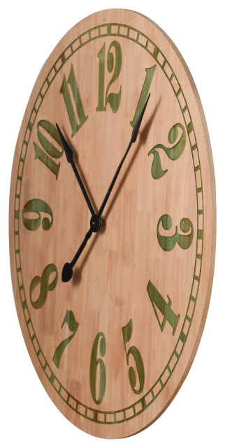StyleCraft Alder Wall Clock With Colored Gel Inlay Numbers And Dial WC2194DS - Transitional ...