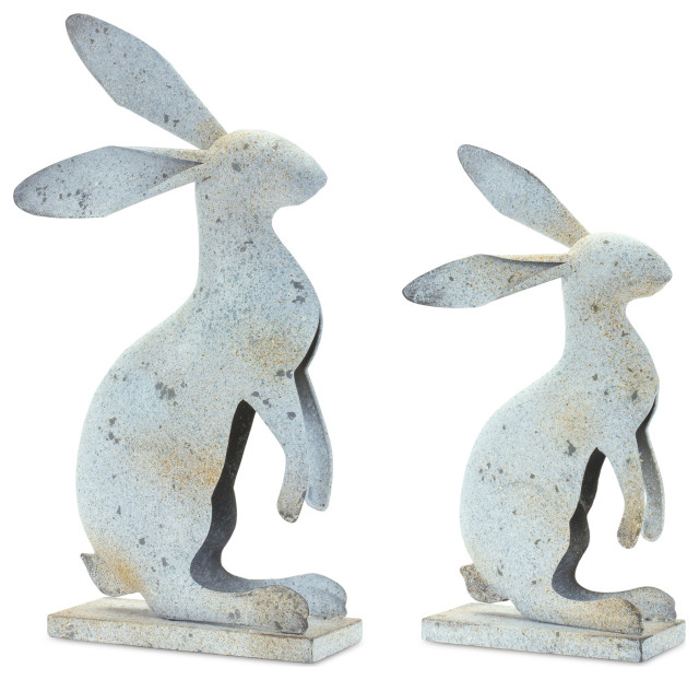 Rabbit Figurine, 2-Piece Set - Farmhouse - Decorative Objects And ...