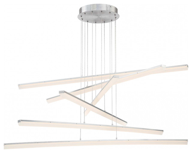 Stack 3 Light LED Linear Pendant 3000K, Brushed Aluminum, 6 Lights ...