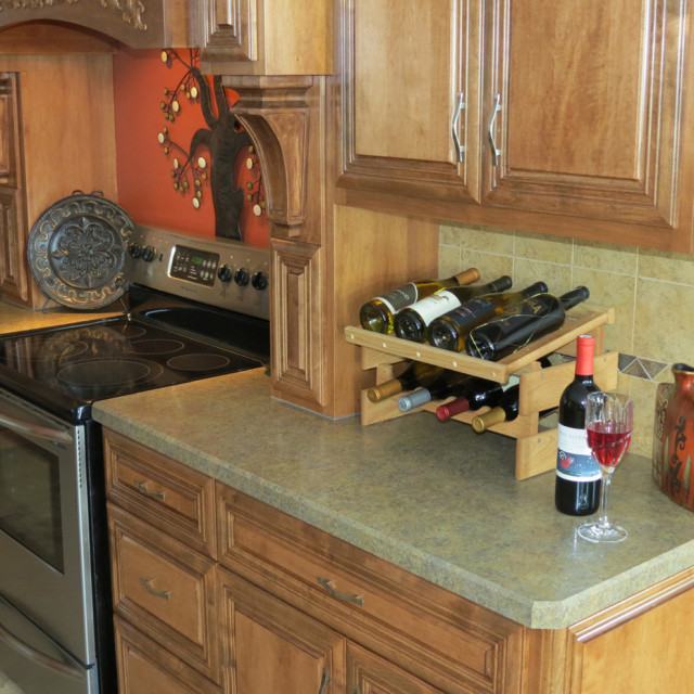 Wooden Mallet Dakota 1 Tier 4 Bottle Wine Rack in Mahogany, 2 Tier - 8 ...