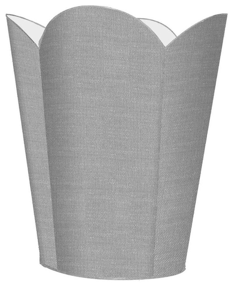 Grey Linen Wastepaper Basket - Traditional - Wastebaskets - by Marye ...