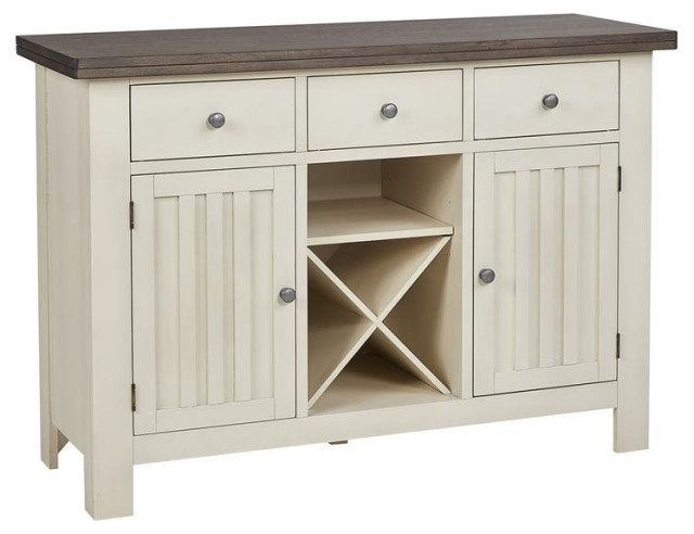 Transitional Saddledust-Oyster Slat Server, Belen Kox - Farmhouse ...