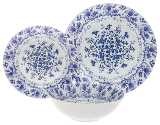 Fiori 12 Piece Dinnerware Set - Mediterranean - Dinnerware Sets - by ...