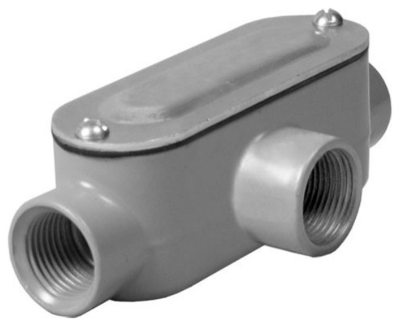 Taymac® RLT050 Type T Threaded Oval Conduit Body, 1/2", 1/2 ...