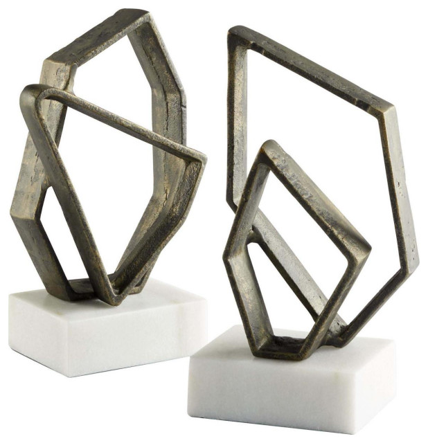 Euclid Bookend, Bronze and White - Contemporary - Bookends - by ...