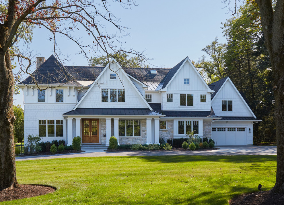 Glenview Custom Home Front Elevation - Exterior - Chicago - by Great Rooms Building Group | Houzz