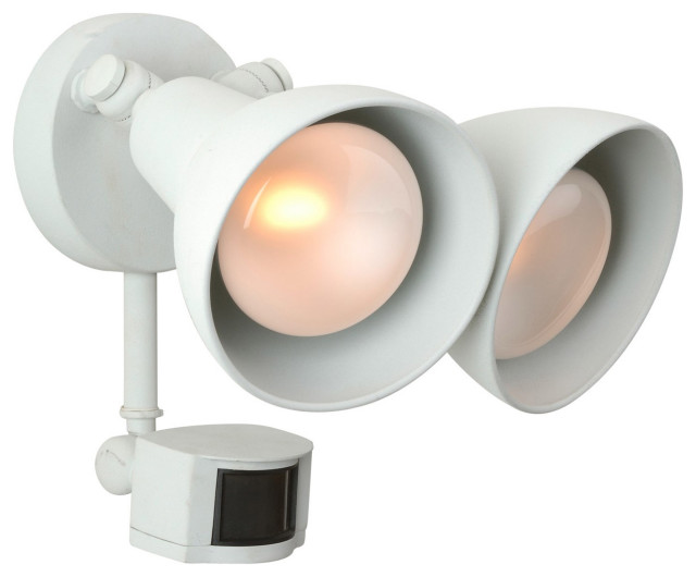 Bullets and Floods 2 Light Outdoor Wall Light, Textured White ...