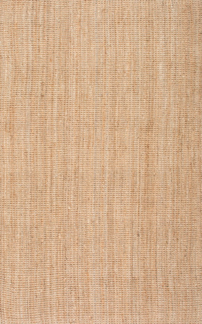 Handwoven Natural, Fibers Jute Ribbed Solid Rug, 3'x5' - Beach Style ...