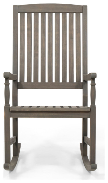 Penny Outdoor Acacia Wood Rocking Chairs, Set of 2 - Transitional ...