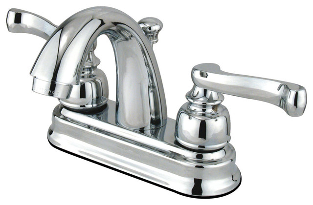 Royale Centerset Lavatory Faucet,Scroll Lever Handles, Chrome ...
