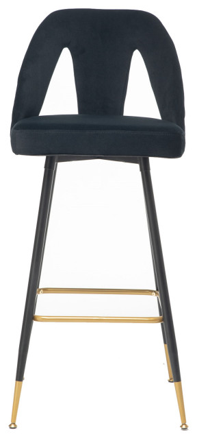 Modern Velvet Upholstered Connor Bar Stool Counter Stools, Set of 2 ...
