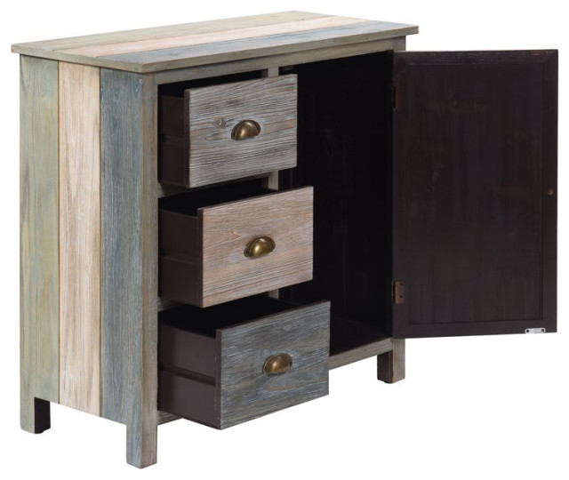 Spacious Storage Cabinet, One Door & Drawers With Inverted Cup Pulls ...
