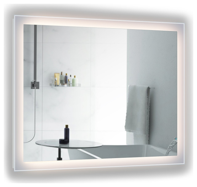 LED Lighted Bathroom Mirror Wall Mount With Defogger, 48"x36" - Modern ...