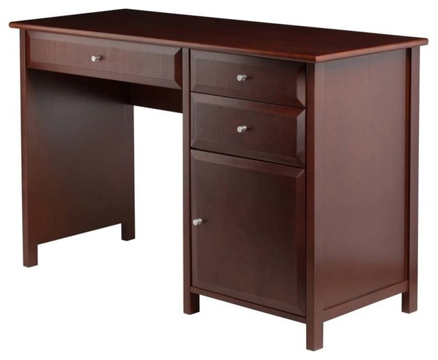 Scranton & Co Transitional Wood Office Writing Desk in Rich Walnut ...