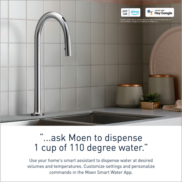 Moen S72003EV2 Paterson 1.5 GPM 1 Hole Pull Down Smart Kitchen ...