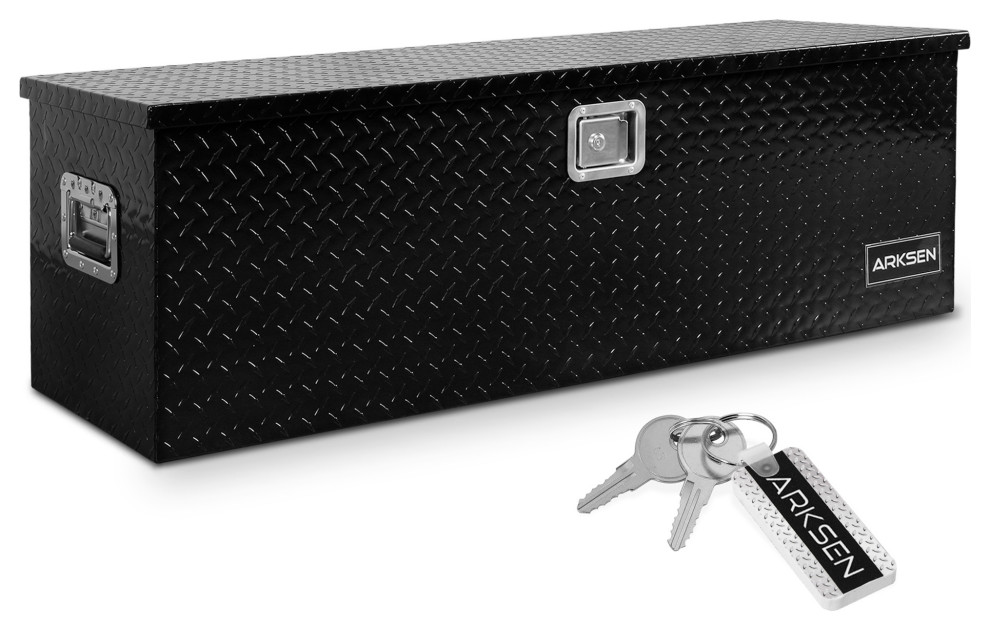 ARKSEN 49" Aluminum Utility Tool Box Diamond Plate Chest Box ...