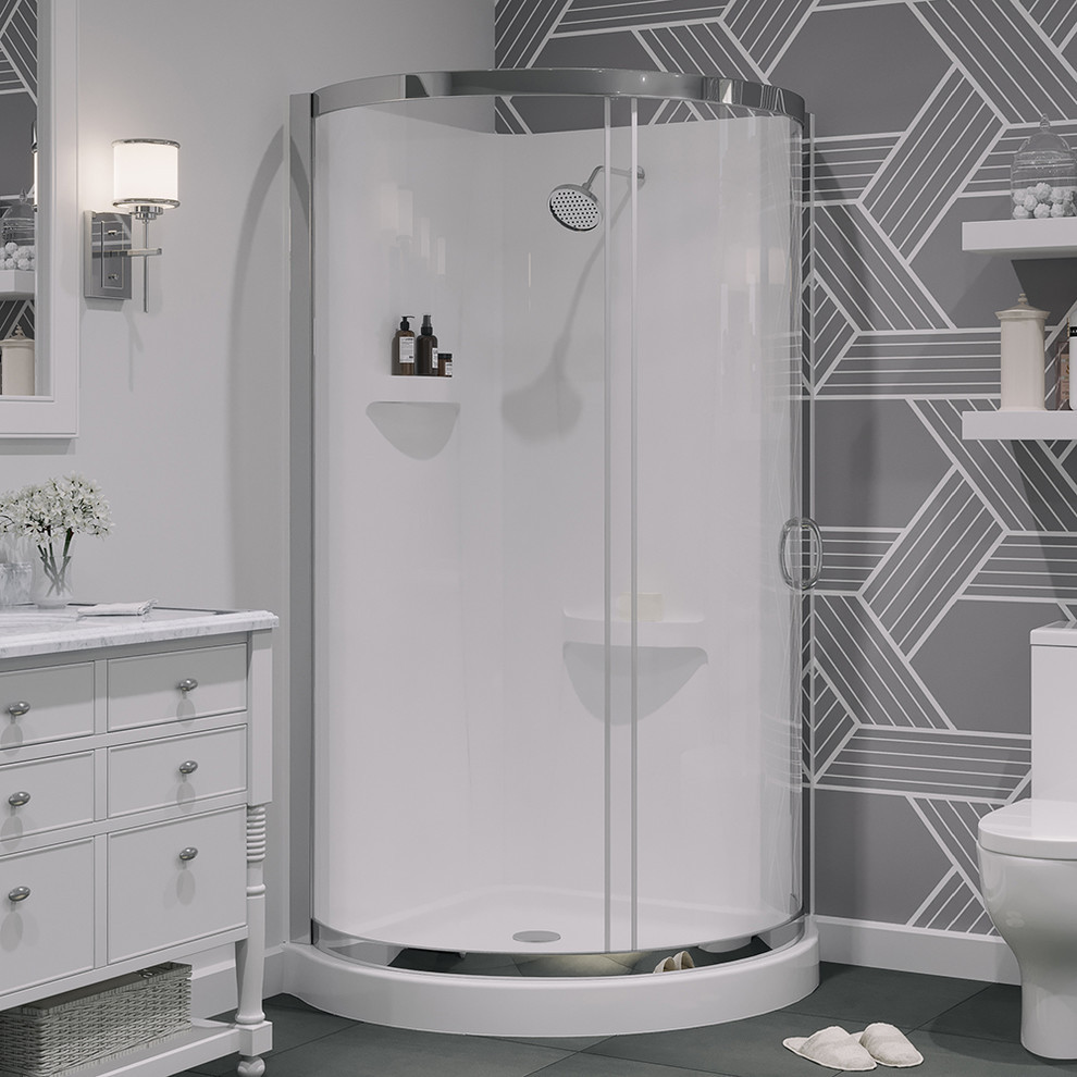 Davita Rounded Corner Shower Enclosure - Contemporary - Shower Stalls ...