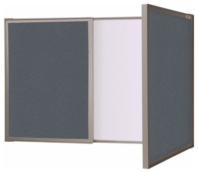 Ghent's Fabric VisuALL PC Multi Board Cabinet with Whiteboard in Gray ...