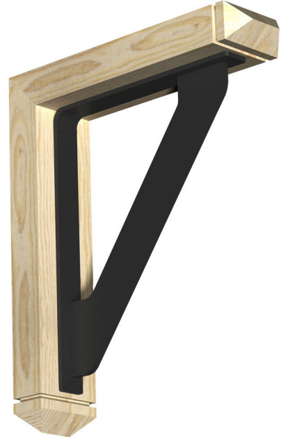Traditional Arts and Crafts Ironcrest Bracket, 4"x16"x19"/Single Brace ...