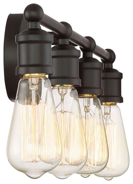 4-Light Vanity Fixture - Industrial - Bathroom Vanity Lighting - by ...