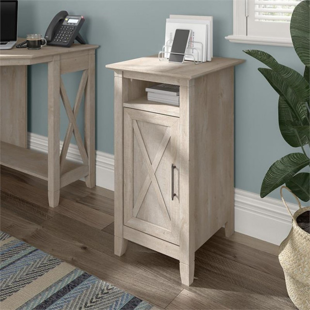 Pemberly Row Small Storage Cabinet with Door in Washed Gray ...