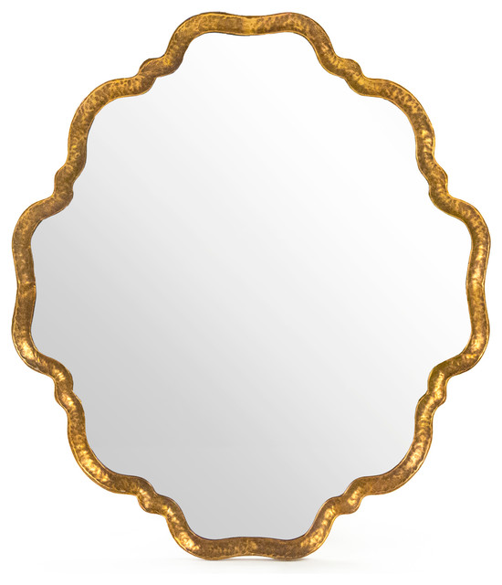 Carel Mirror, Distressed Gold - Contemporary - Wall Mirrors - by ...