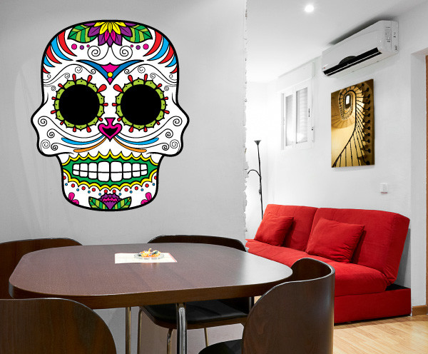 Sugar Skull Vinyl Wall Decal SugarSkullUScolor034, 36 in ...
