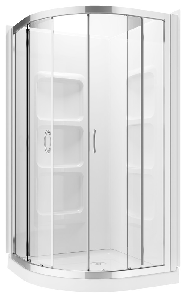 Mona Neo Round Shower Enclosure Kit With Acrylic Base and Walls ...