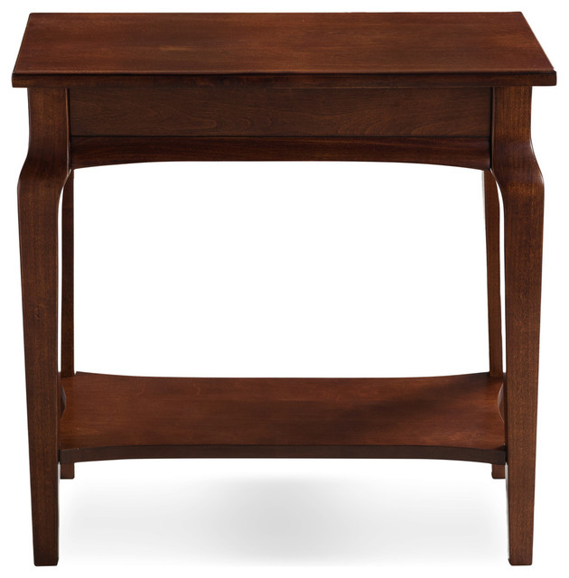 Leick Home Stratus Narrow Chairside Wood Table in Heartwood Cherry ...