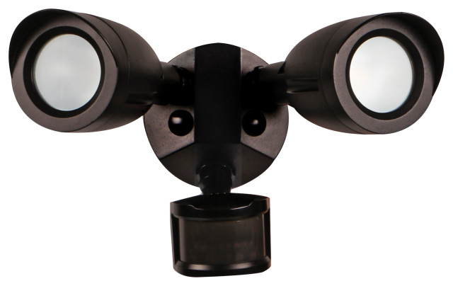 LED Security Light - Dual Head - Motion Sensor Included - Bronze Finish ...