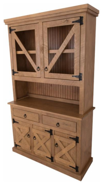 Farmhouse Wide Kitchen Hutch and Buffet - Rustic - China Cabinets And ...