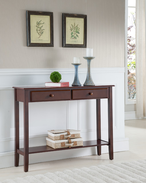 Tomag Wood Console Table, Walnut - Transitional - Console Tables - by ...