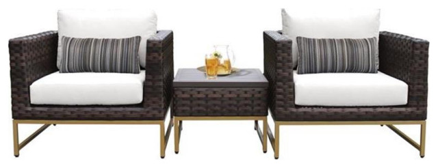 AMALFI 3 Piece Wicker Patio Furniture Set 03a in Gold - Tropical ...