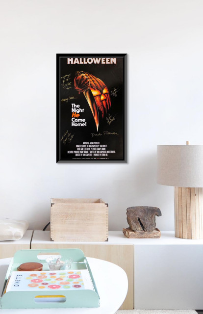 Halloween cast signed movie poster, 27x40 inches - Contemporary ...