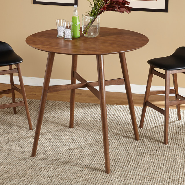 Axel Mid-Century Pub Table, Walnut - Midcentury - Indoor Pub And Bistro ...