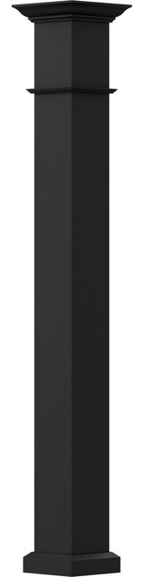 6" x 8' Endura-Aluminum Wellington Style Column, Square Shaft, Textured ...