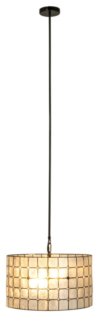 Capiz Shell Pendant Lamp, Black - Beach Style - Pendant Lighting - by ...