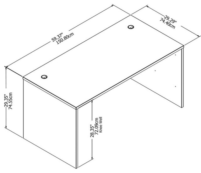 Scranton & Co 60" x 30" Contemporary Engineered Wood Computer Desk in ...