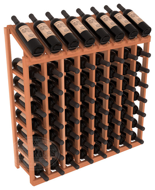 64-Bottle Display Top Wine Rack, Redwood - Contemporary - Wine Racks ...