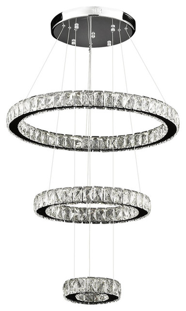 Crystal Elipse 3 Ring Chandelier LED Modern/Contemporary - Contemporary ...