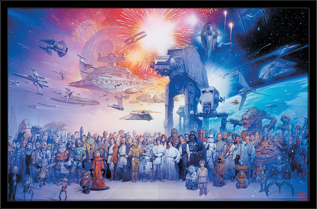 Star Wars Galaxy Poster, 24.25"x35.75" - Contemporary - Kids Wall Decor ...