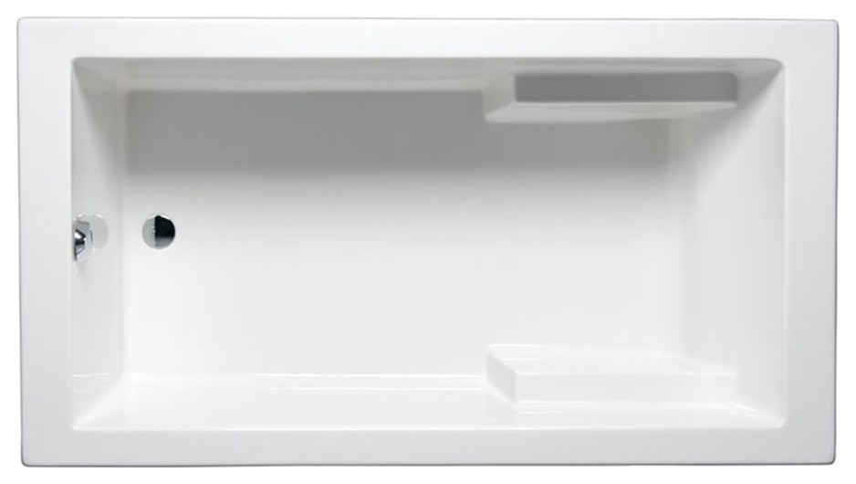 Malibu Home Galveston Massaging Air Jet Bathtub 72x 36x 22 In White