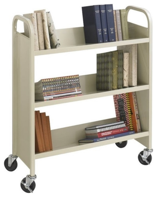 Safco 6 Shelf Book Cart in Sand, 3 Shelf - Transitional - Office Carts ...