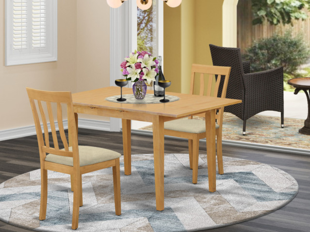 3 Pc Dining Room Set Small Dining Table And 2 Kitchen Chair ...